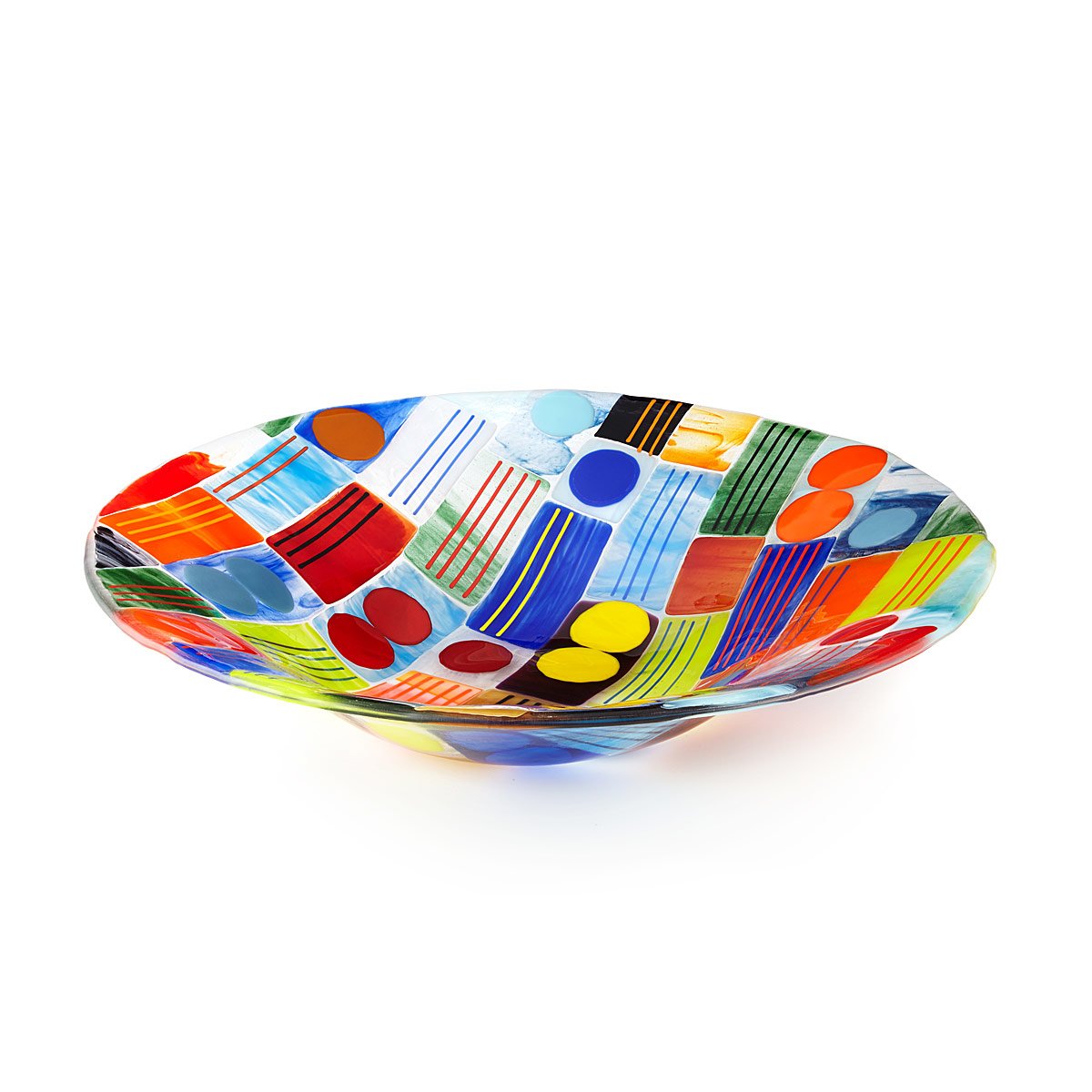 Multicolor Patch Serving Bowl | Glass Bowl, Fused Glass | Uncommon Goods