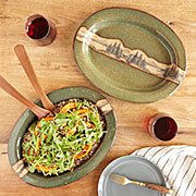 Stoneware Mountain Scene Platter | Serving Platters, Mountain Scenery ...