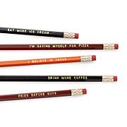 Foodie Pencil Set | Novelty Pencils, Food Quotes | Uncommon Goods