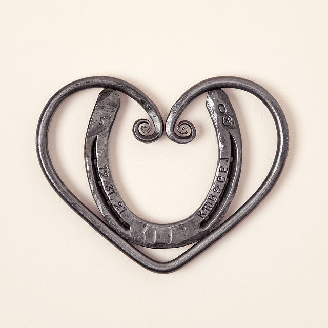 Personalized Horseshoe Heart Trivet