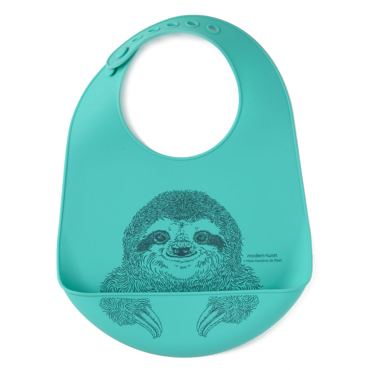 Uncommon Goods | Silly Sloth Bucket Bib | Silicone bib, Bib with pocket