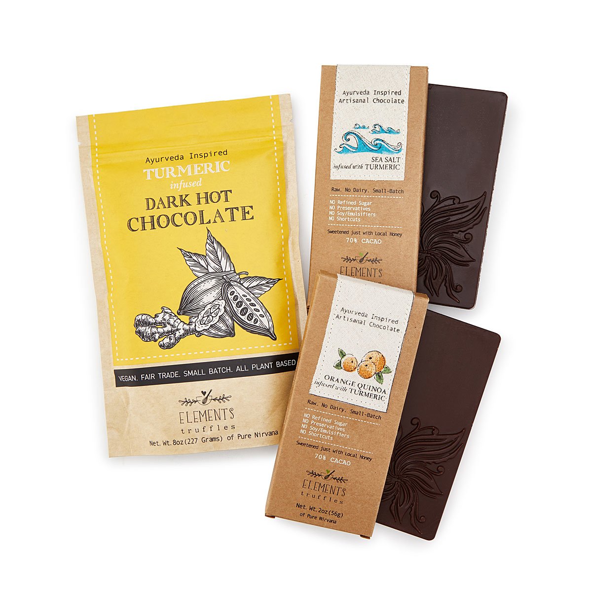 Chocolate & Cocoa Turmeric Trio | healthy dessert | Uncommon Goods