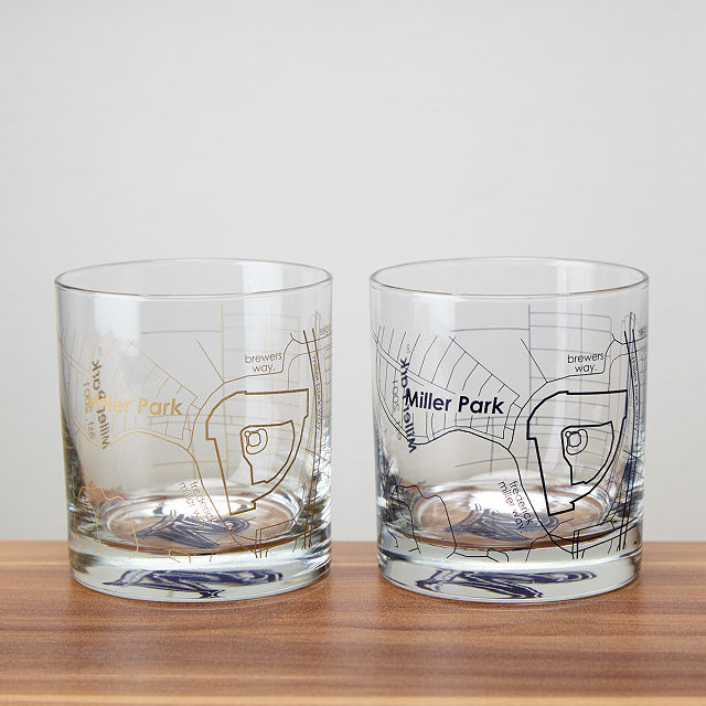 MLB Ballpark Map Glasses - Set of 2 | MLB™ Whiskey Tumblers | Uncommon ...