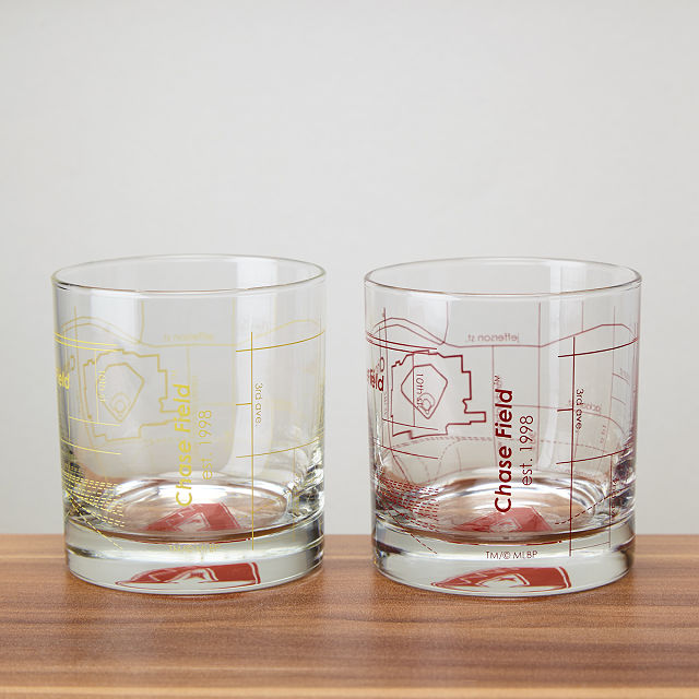 MLB Ballpark Map Glasses - Set of 2 | MLB™ Whiskey Tumblers | Uncommon ...