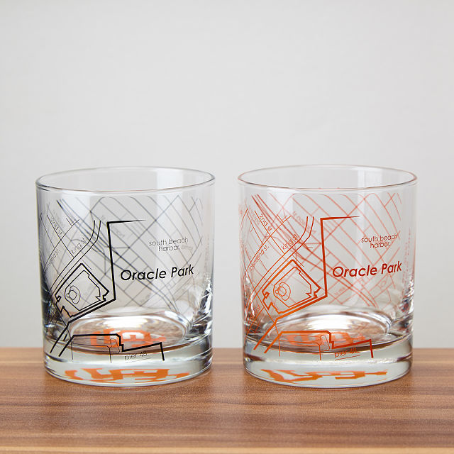 MLB Ballpark Map Glasses - Set of 2 | MLB™ Whiskey Tumblers | Uncommon ...