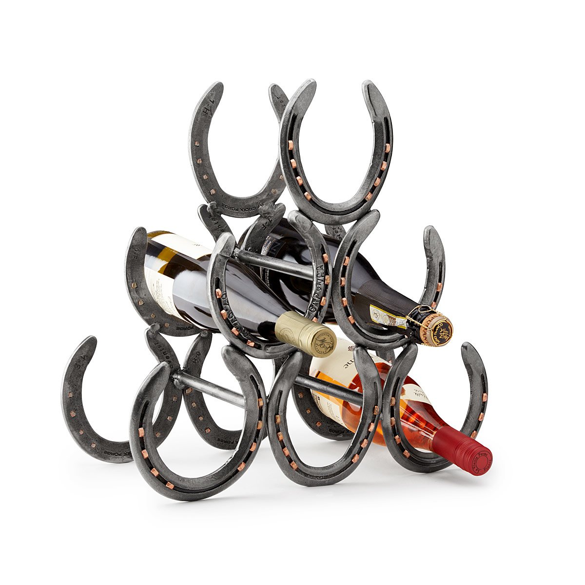 Reclaimed Horseshoe Wine Rack | Backcountry Blacksmith, Horse Decor ...