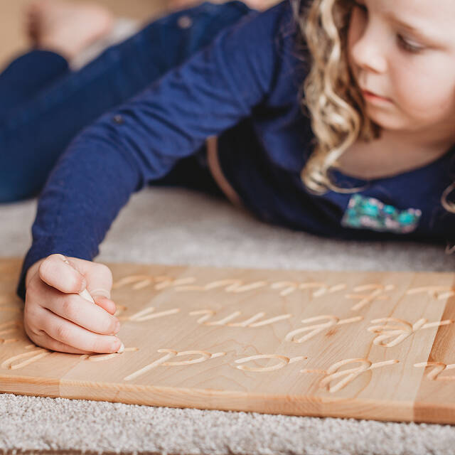 Cursive Alphabet Tracing Board | Sensory Toys, Educational | Uncommon Goods