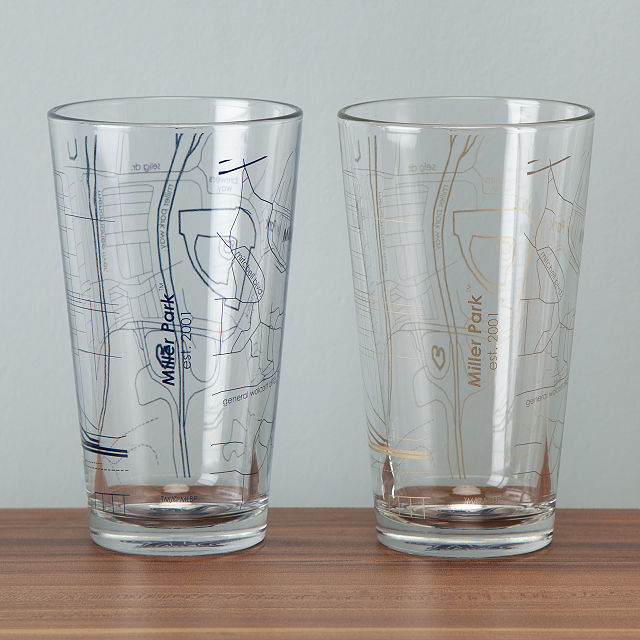 Uncommon Goods | MLB Ballpark Pint Glasses - Set of 2 | MLB Pint ...