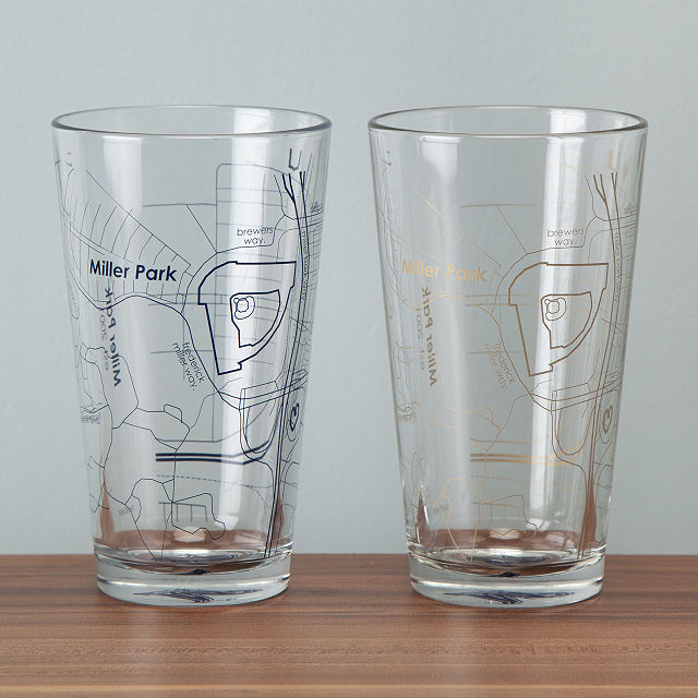 Uncommon Goods | MLB Ballpark Pint Glasses - Set of 2 | MLB Pint ...