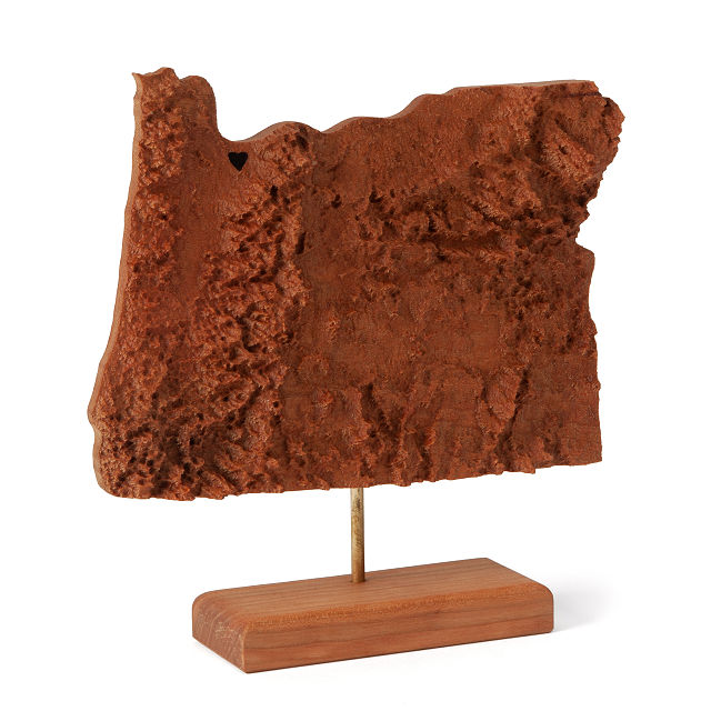 State Topography Sculpture | Customizable hardwood cherry and brass ...