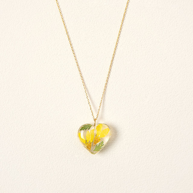 Uncommon Goods | April Yellow Daisy - Birth Month Flower Heart Necklace ...