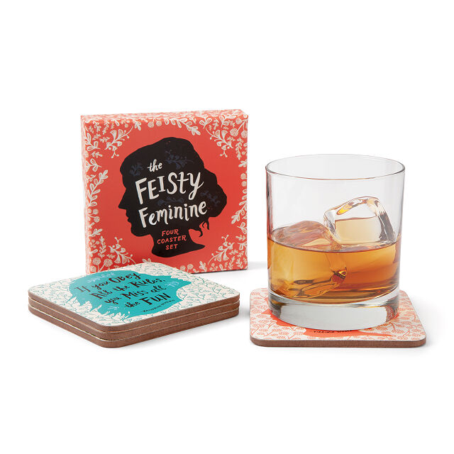 Feisty Feminine Coaster Set | Drink Coasters | Uncommon Goods