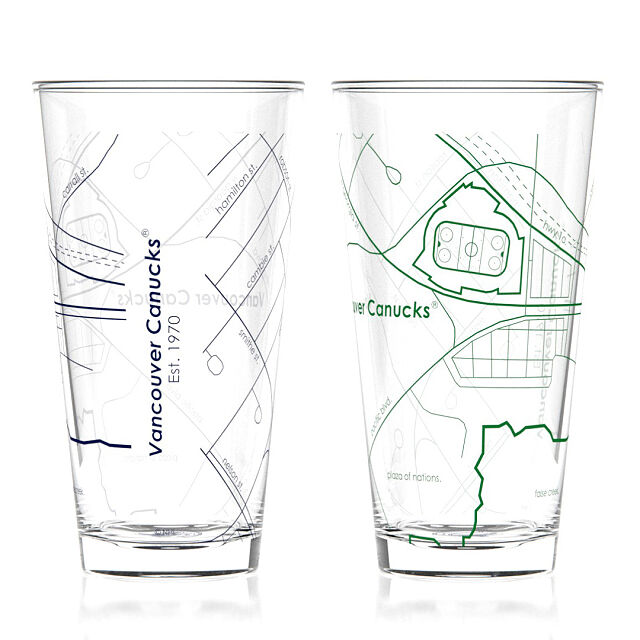 NHL Arena Map Pint Glasses - Set of 2 | Glass | Uncommon Goods