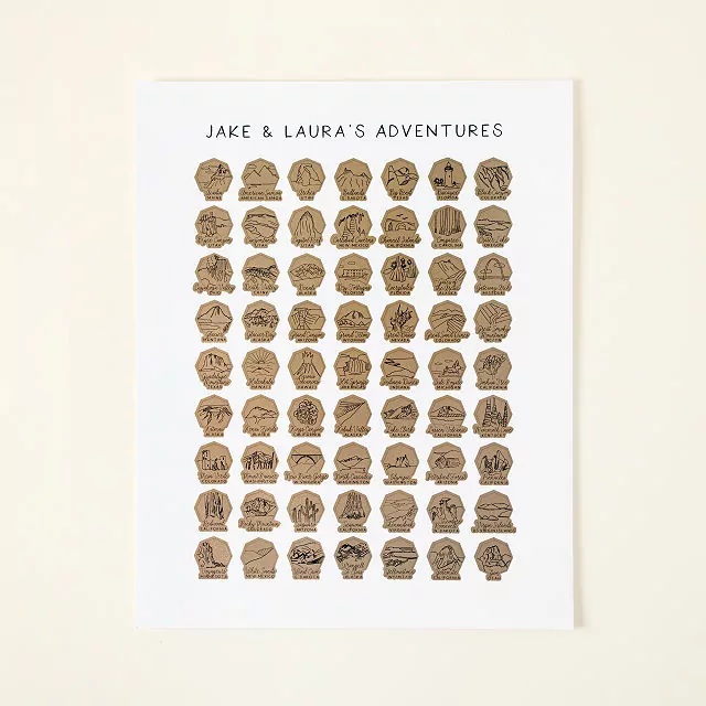 Personalized National Parks Scratch Off Poster - Great Gifts Club