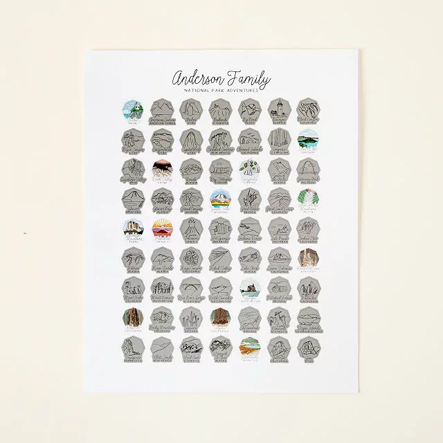 Personalized National Parks Scratch Off Poster | Uncommon Goods
