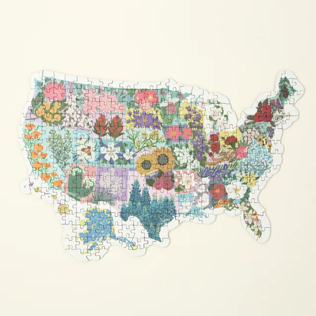 State Flower USA Map Puzzle | Flower Puzzle | Uncommon Goods