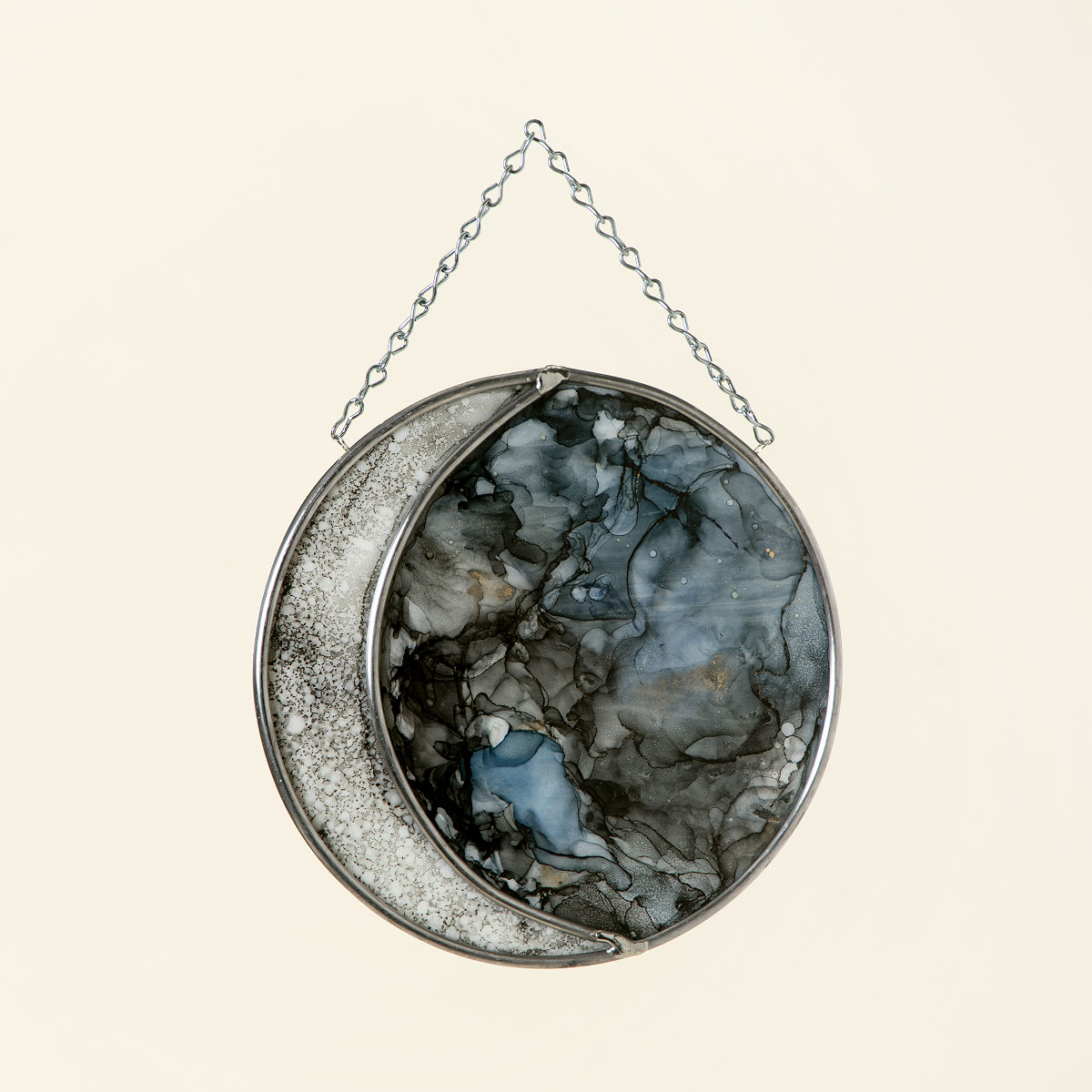 Uncommon Goods | Romantic Night Stained Glass Moon | Moon Keepsake