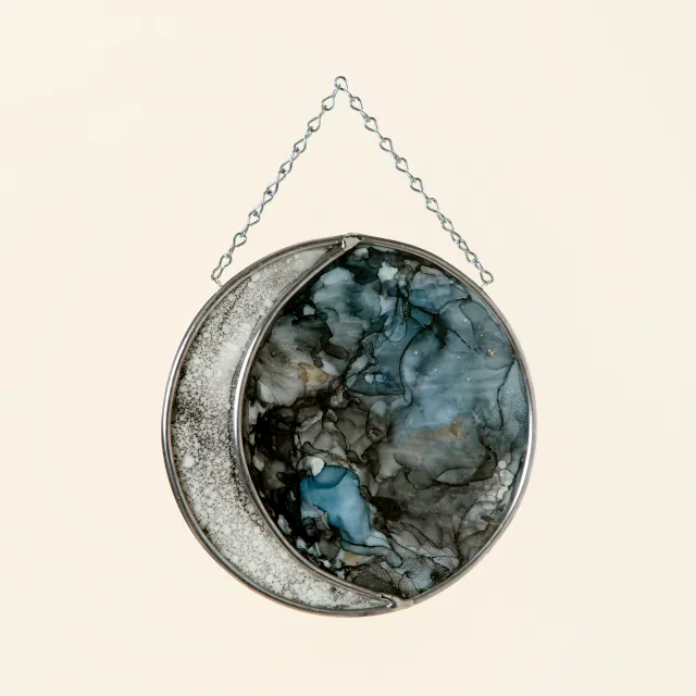 Romantic Night Stained Glass Moon | Moon Keepsake | Uncommon Goods