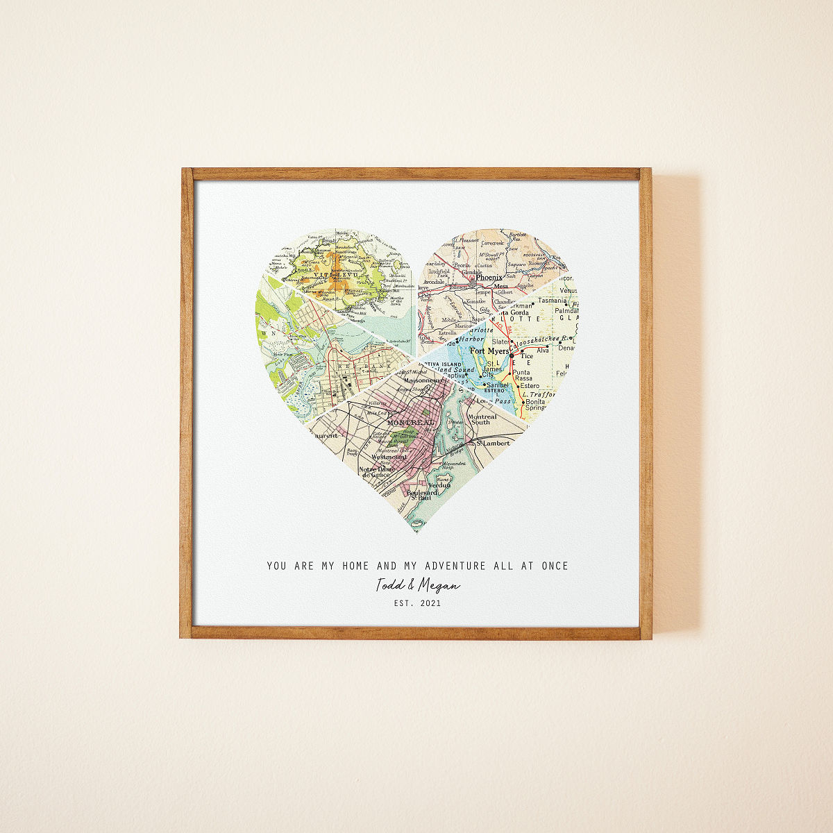 Uncommon Goods | Love Is All Around Map Art | Gift