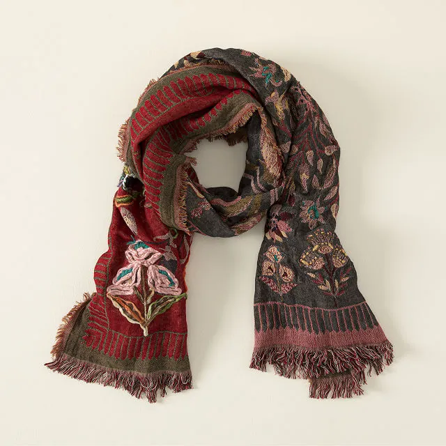 Uncommon Goods | Embroidered Garden Wrap | Embroidered Wrap