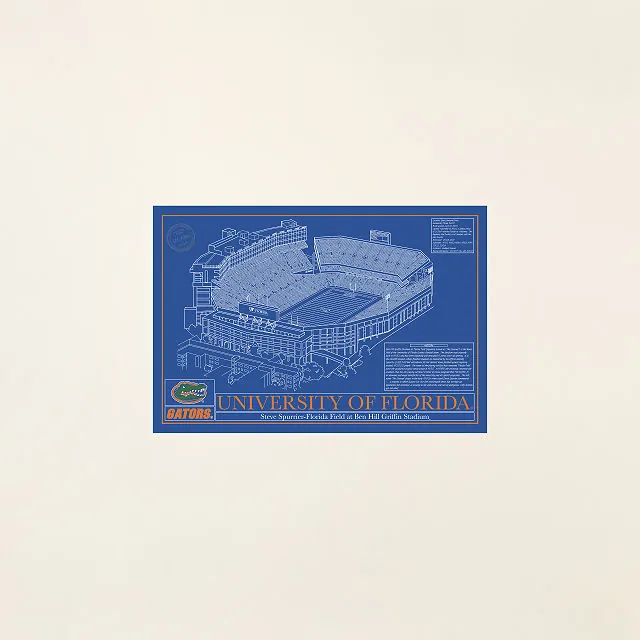 Football Stadium Blueprints - College Colors | Uncommon Goods