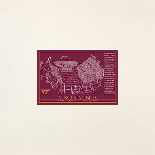 Football Stadium Blueprints - College Colors