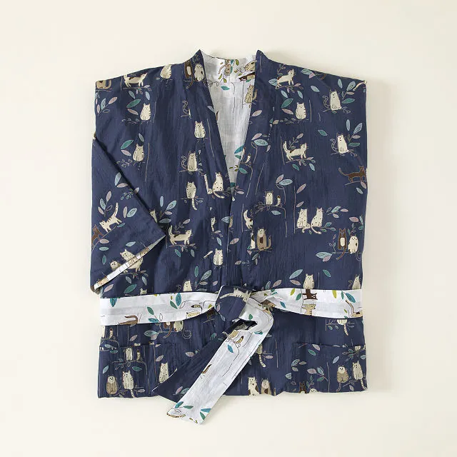 Uncommon Goods | Cats Inside and Out Reversible Robe | Cat Robe