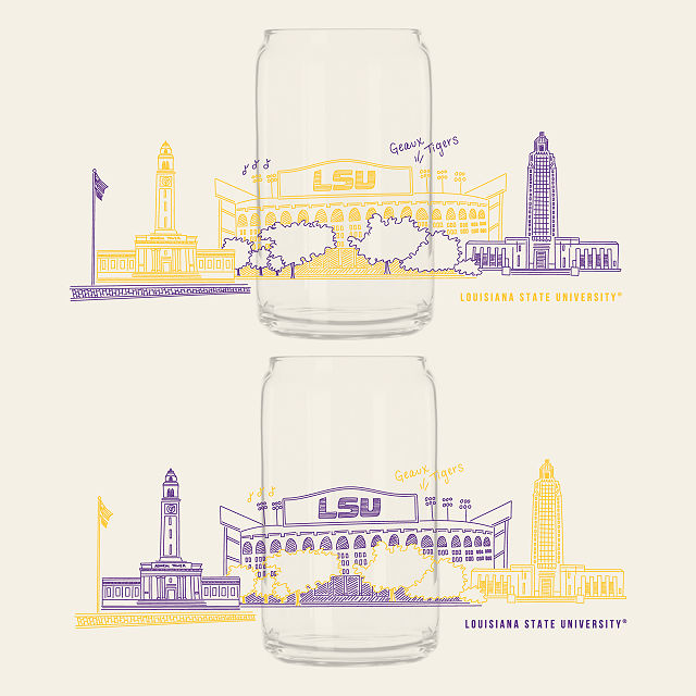 College Cityscape Can-Shaped Glasses - Set of 2