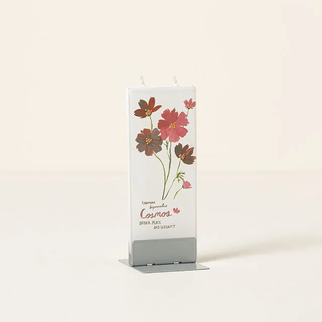 Hand-Painted Birth Month Flower 2-Sided Candle | Flat Candles ...