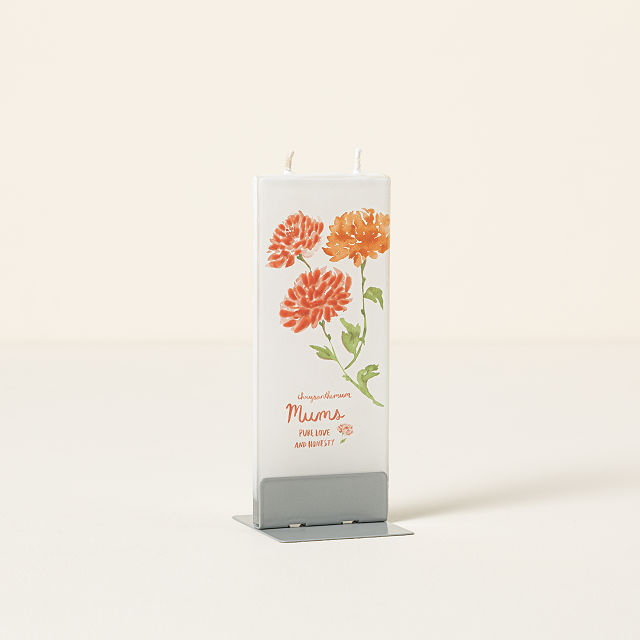 Hand-Painted Birth Month Flower 2-Sided Candle | Flat Candles ...