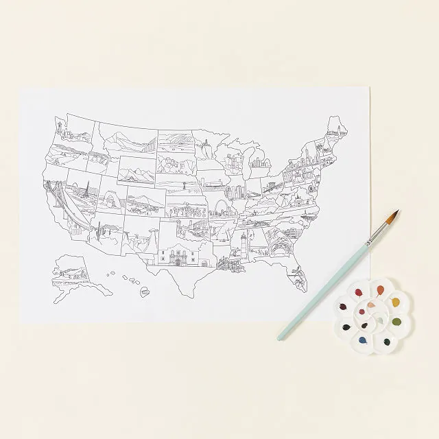 Uncommon Goods | Track Your Travels DIY Watercolor Map | Paint
