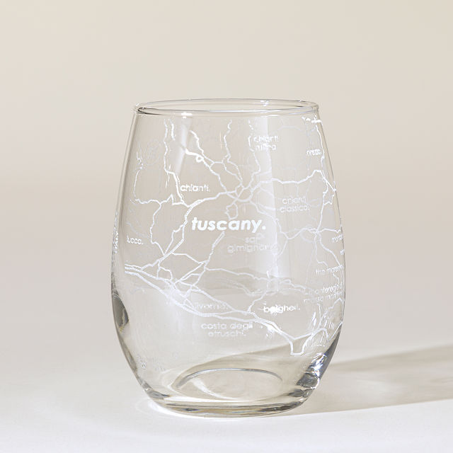 Etched Wine Regions Map Glass | Wine | Uncommon Goods