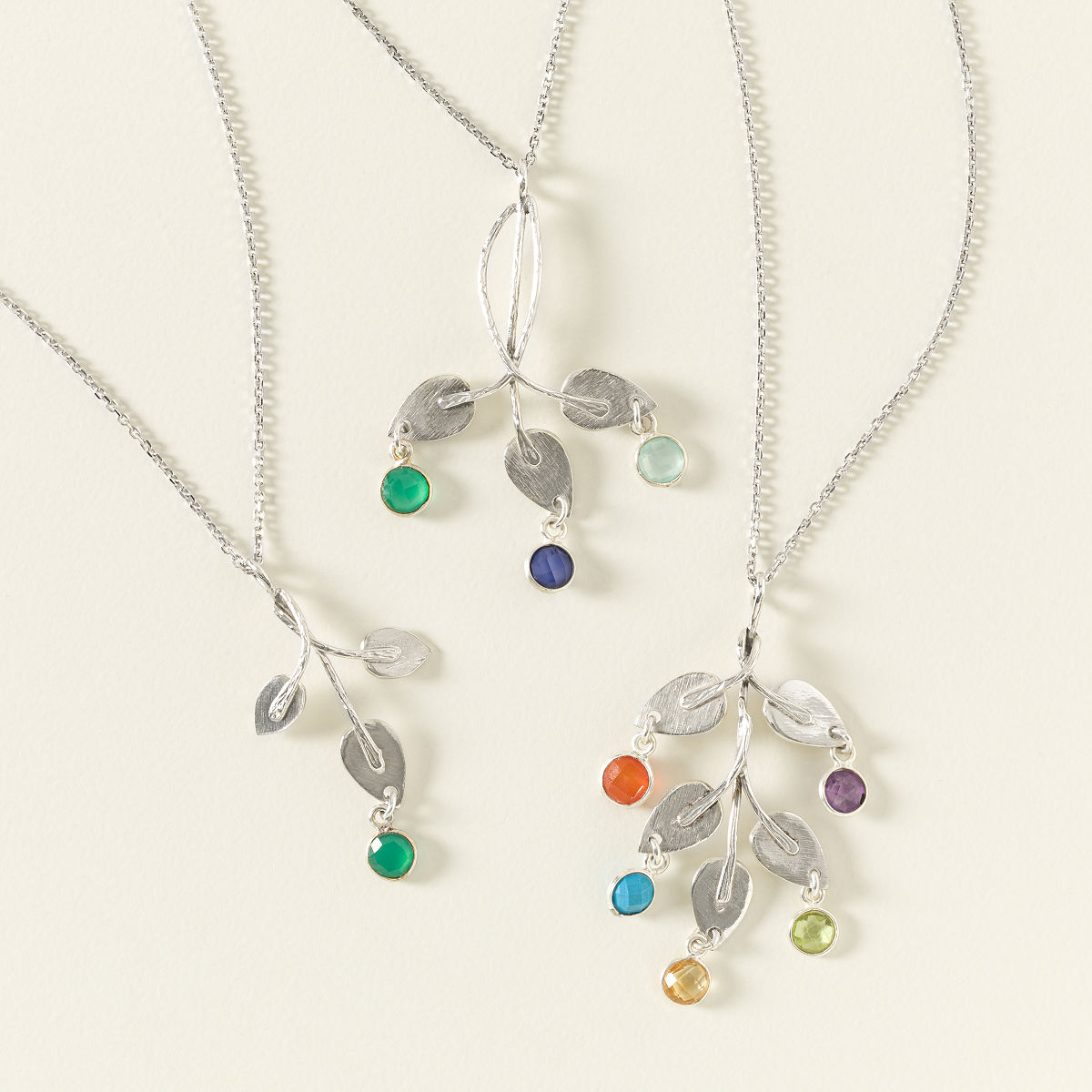 Uncommon Goods | Personalized Birthstone Leaf Necklace | Custom Jewelry