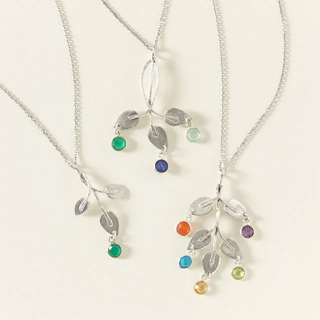 Personalized Birthstone Leaf Necklace | Custom Jewelry | Uncommon Goods
