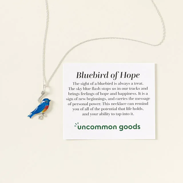 Bluebird of Hope Necklace | Bluebird Necklace | Uncommon Goods