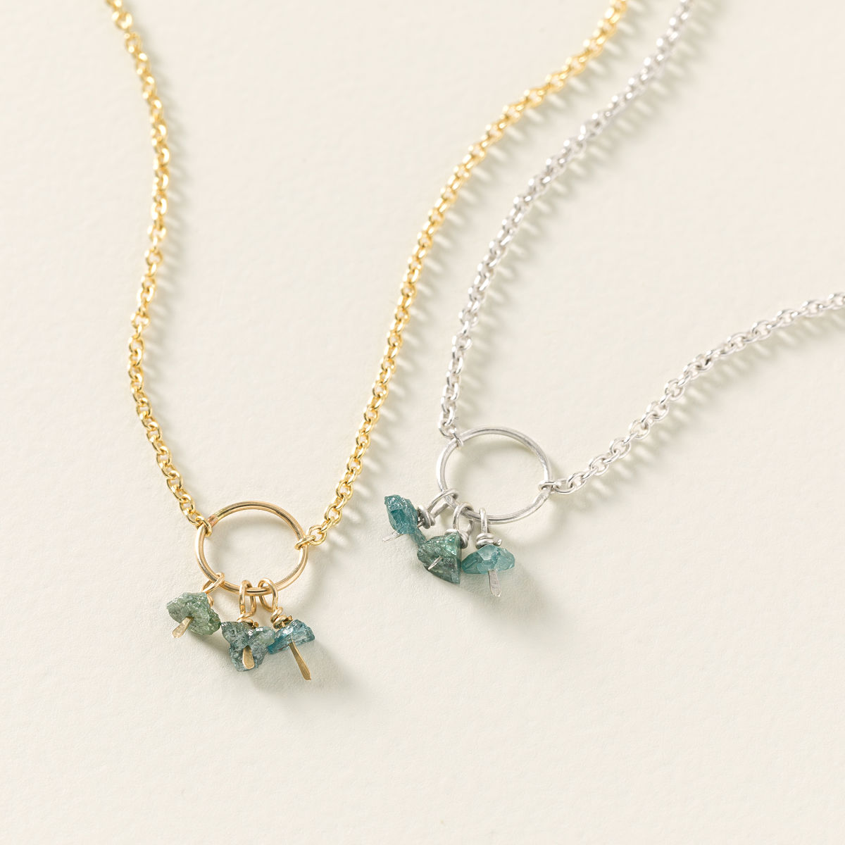 Uncommon Goods | Delicate Raw Blue Diamond Necklace | Jewelry