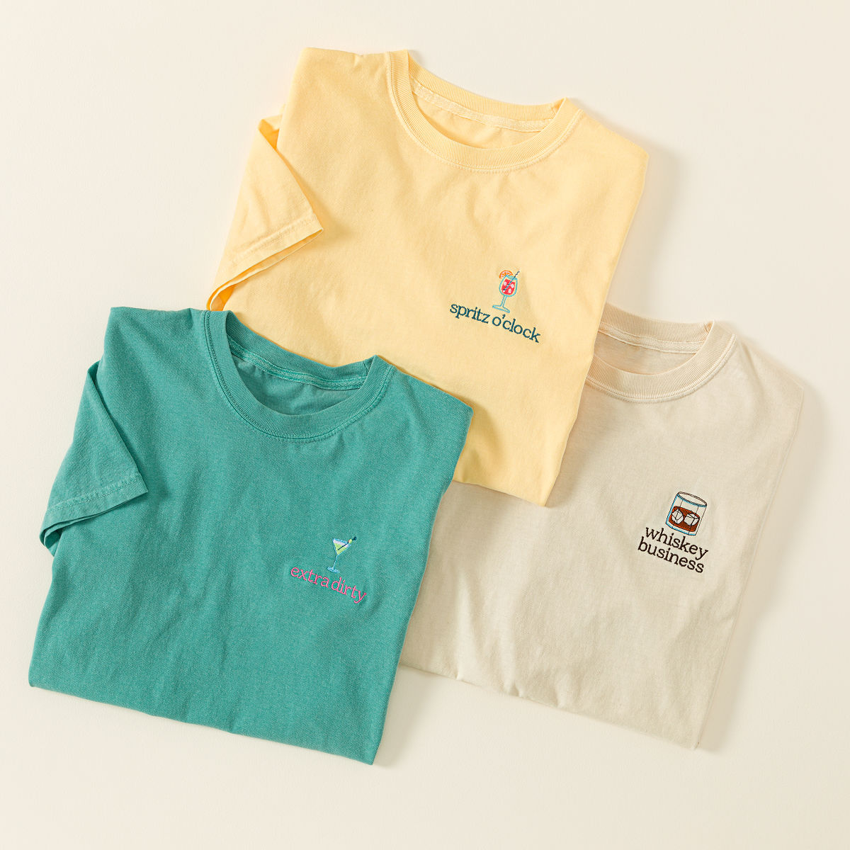 Uncommon Goods | Happy Hour Embroidered Tee | Boozy Shirt