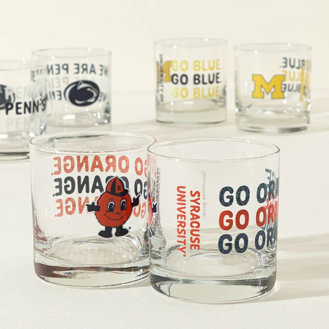Uncommon Goods | Show Your Spirit! College Rocks Glass - Set of 2