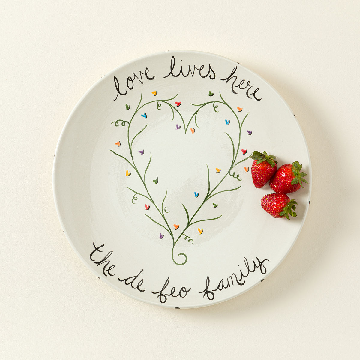 Uncommon Goods | Love Lives Here Personalized Platter | Love
