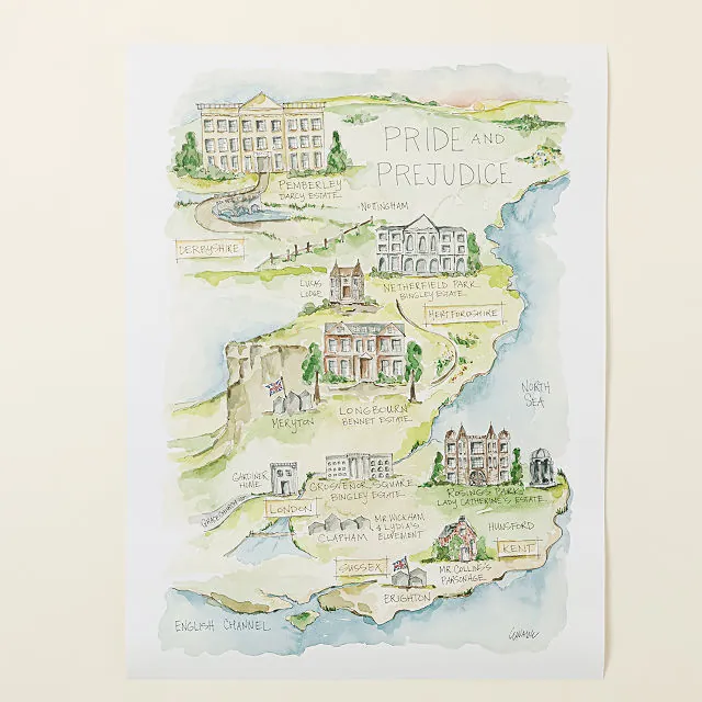 Storybook Map Print | Literary Art | Uncommon Goods
