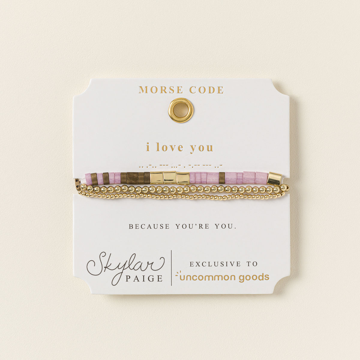 Uncommon Goods | I Love You Morse Code Bracelet Stack | Love