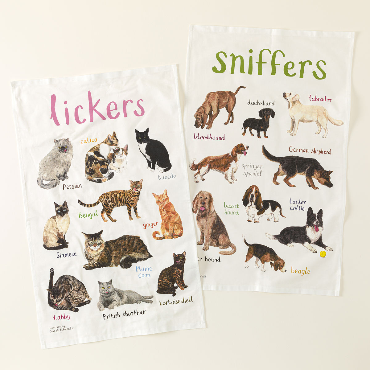 Uncommon Goods | Rude Pets Tea Towel | Tea towel