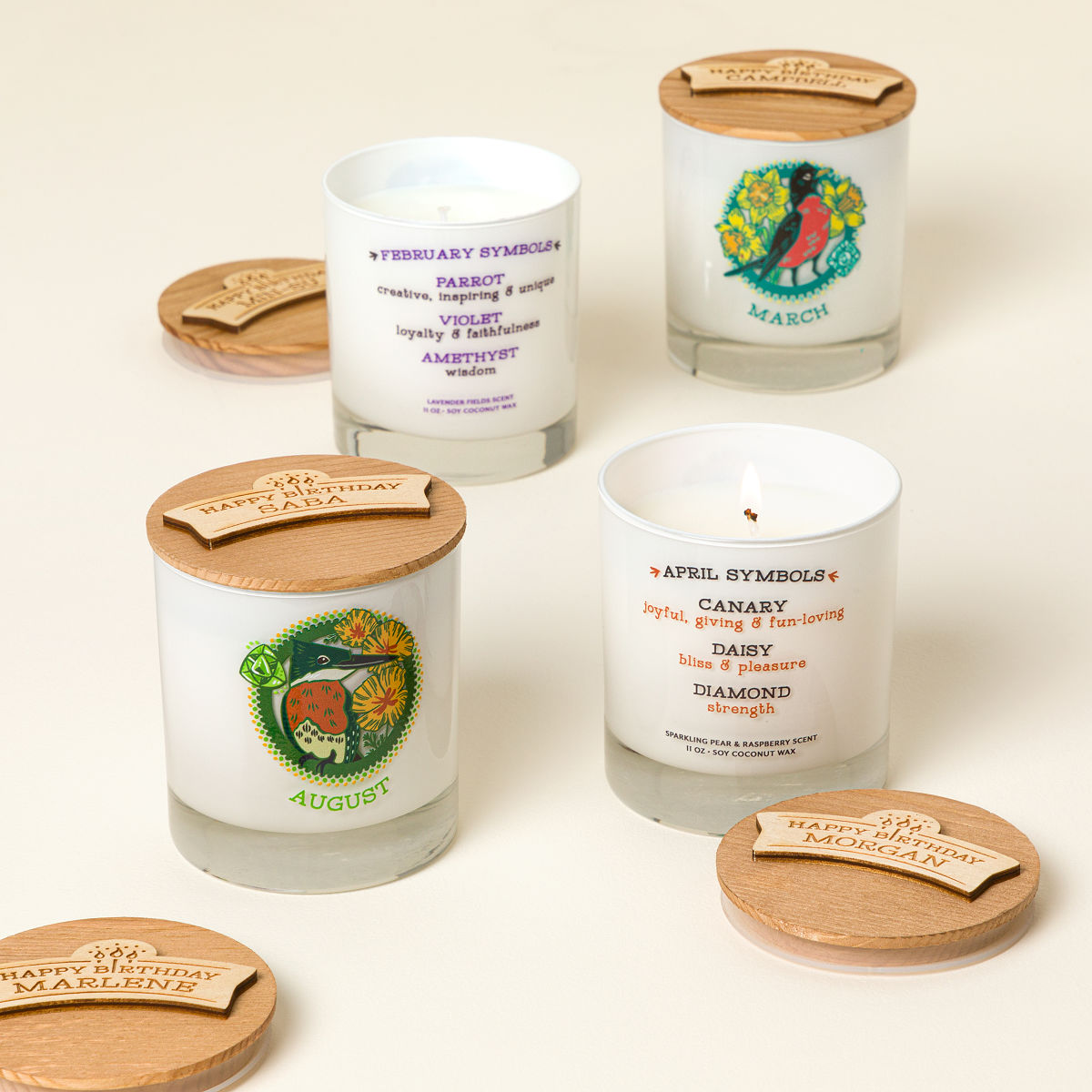 Uncommon Goods | Personalized Happy Birthday Candle | Birth Month Candle