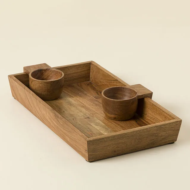 Uncommon Goods | Convertible Chip & Dip Snack Server | Serving Tray