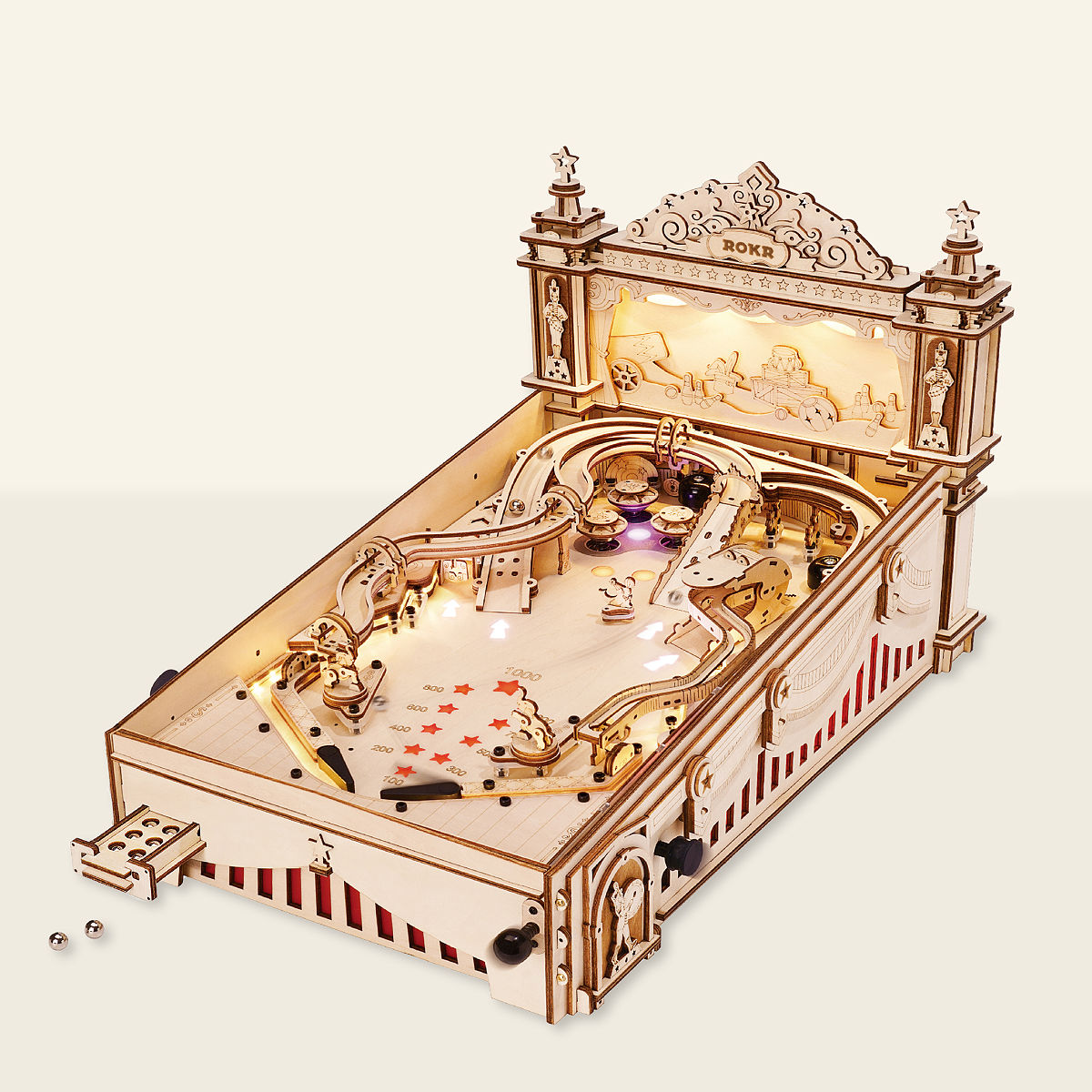 Uncommon Goods | Pinball Machine DIY Building Kit | 3D Puzzle