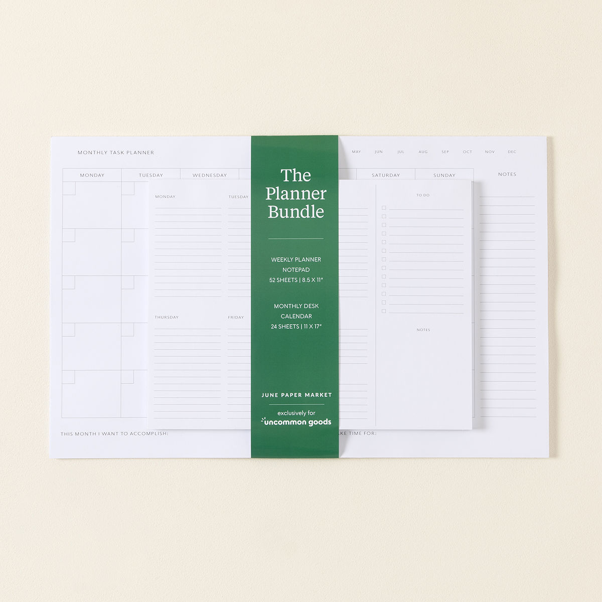 Uncommon Goods | Weekly and Monthly Undated Planner Bundle | Organization