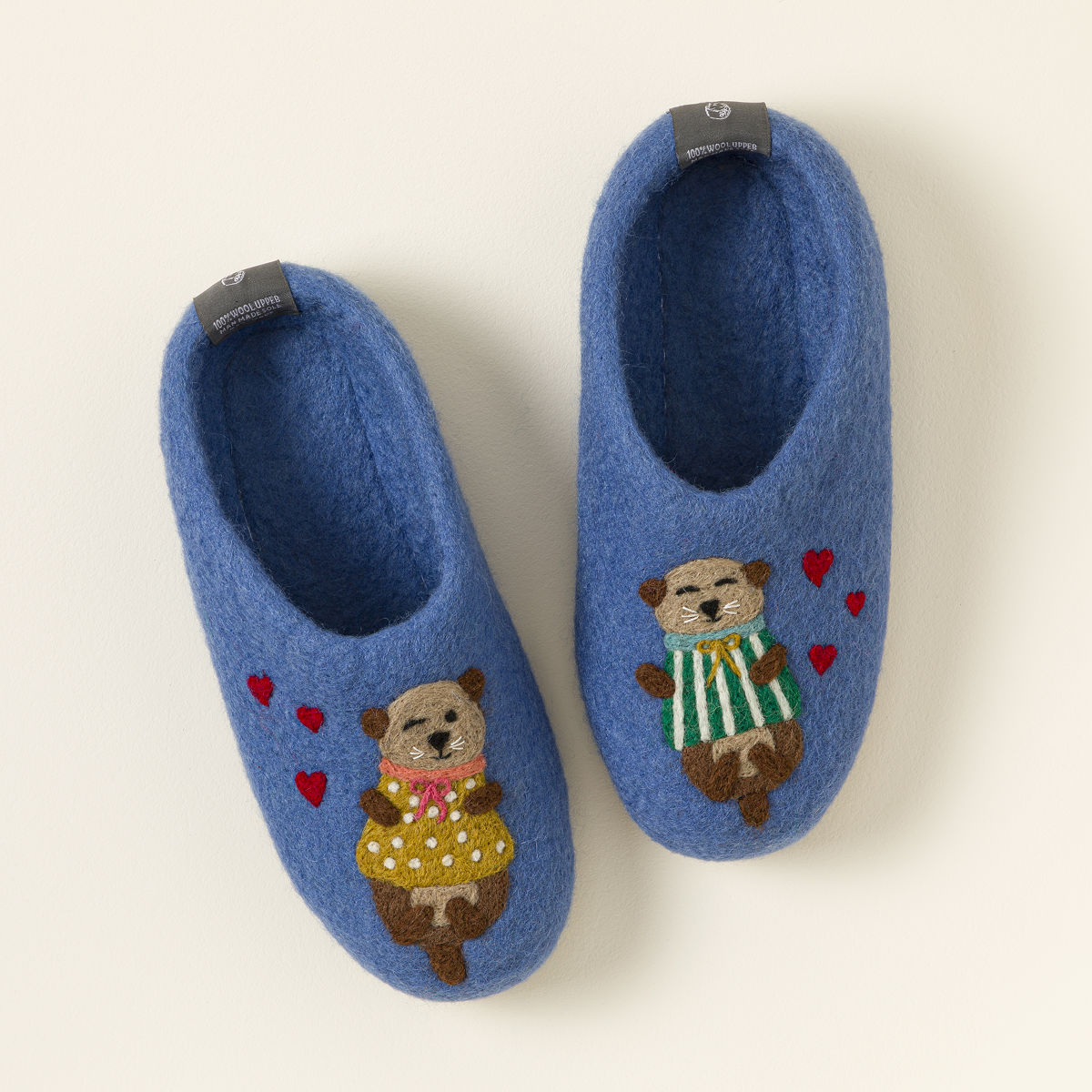 Uncommon Goods | Otterly Cozy Handmade Slippers | Wool Slippers