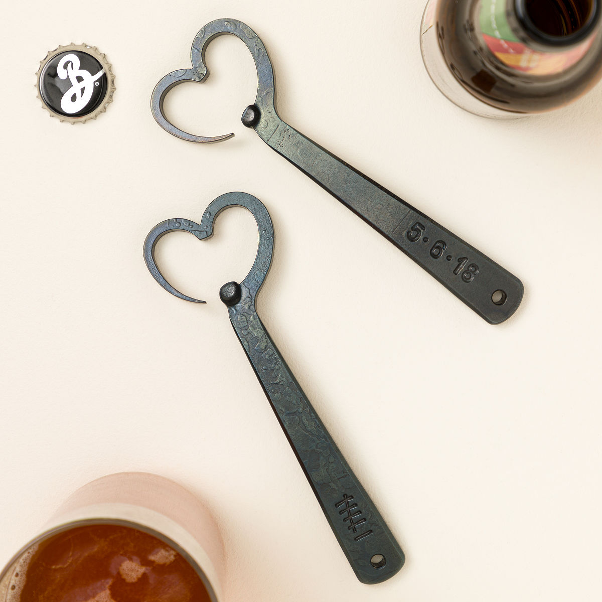 Uncommon Goods | Personalized Anniversary Bottle Opener | Hearts ...