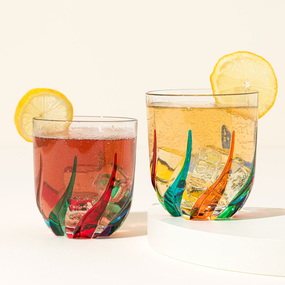 Uncommon Goods | Hand-Painted Italian Glasses – Set of 2 | Drinkware ...