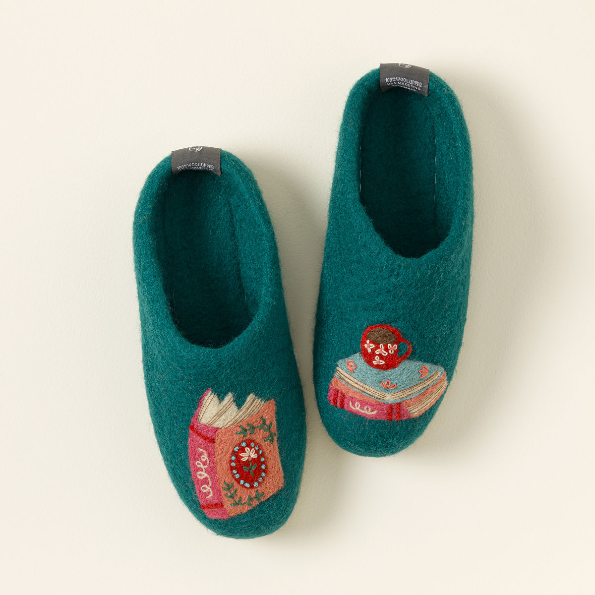 Uncommon Goods | Book Lover's Slippers | Felt Slippers